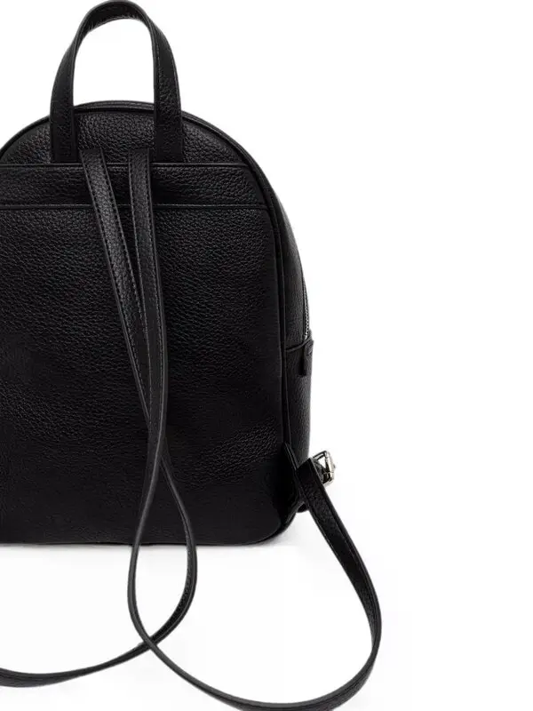 ERMANNO FIRENZE Logo Plaque Pebbled Leather Backpack