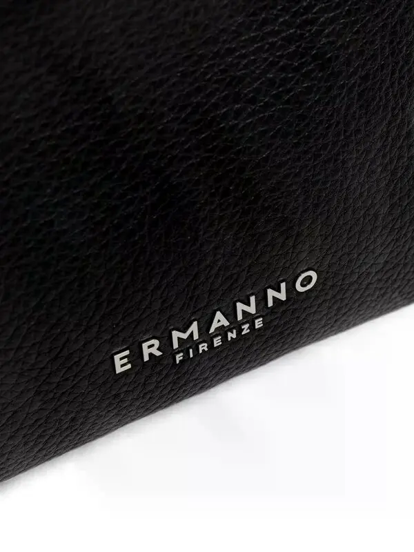 ERMANNO FIRENZE Logo Plaque Pebbled Leather Backpack