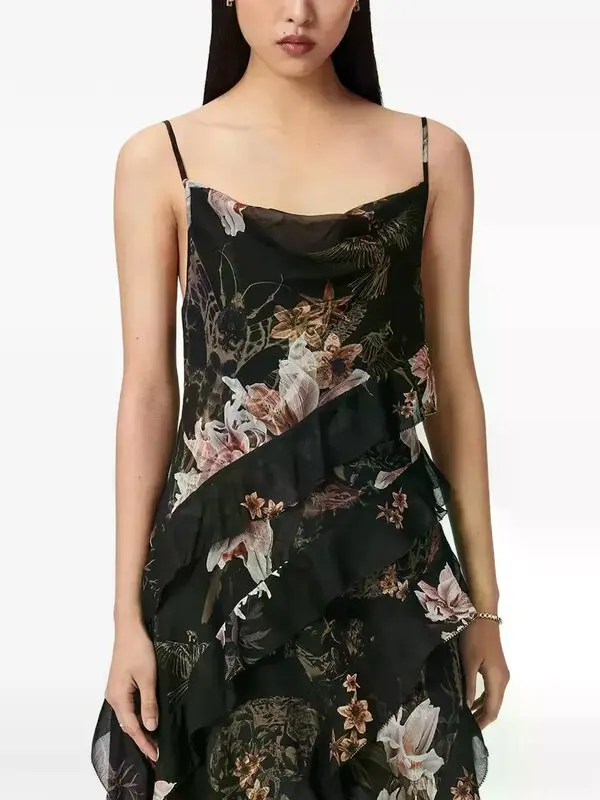 ALLSAINTS Floral Print Ruffled Maxi Dress