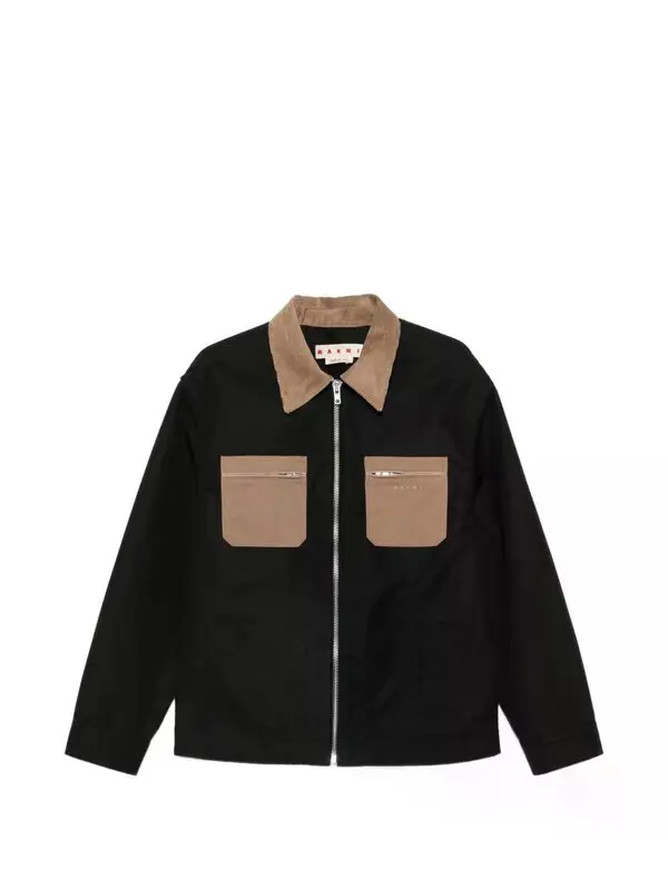 Marni Contrast-collar Patch-pocket Jacket