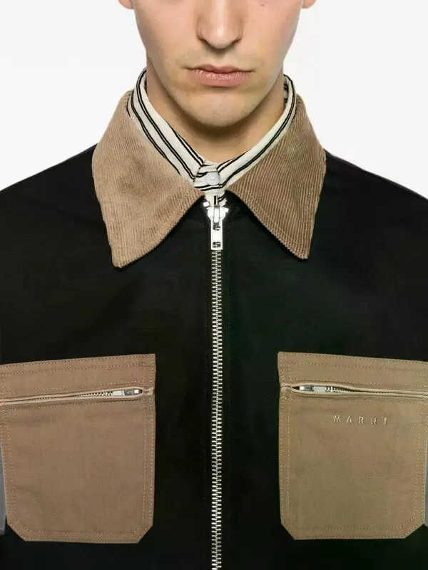 Marni Contrast-collar Patch-pocket Jacket