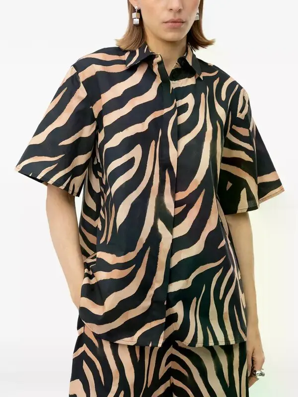 Hugo Zebra Print Short Sleeve Shirt