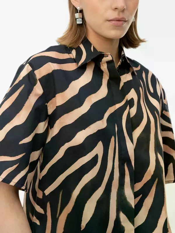 Hugo Zebra Print Short Sleeve Shirt