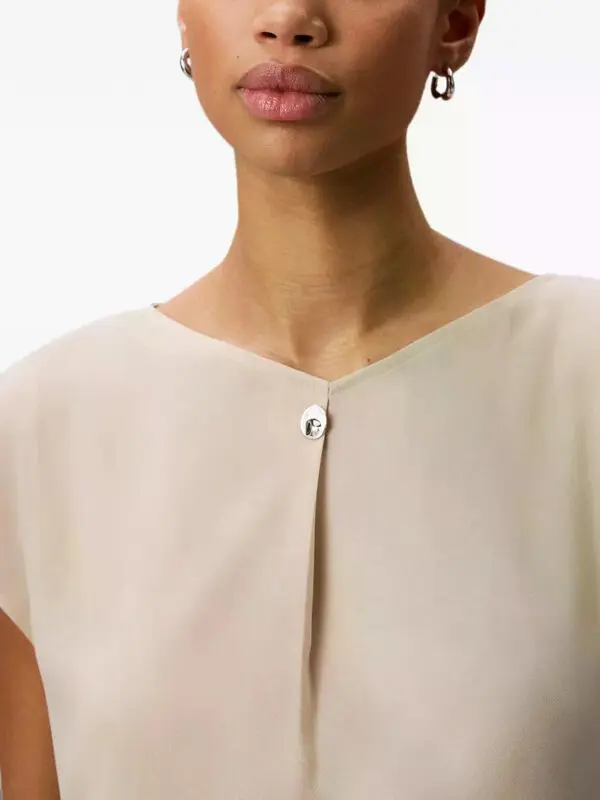 Calvin Klein Short Sleeve V-neck Blouse