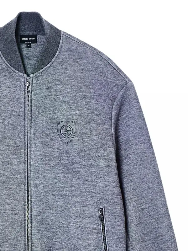 Giorgio Armani Zip-up Jacket With Embroidered Logo Patch