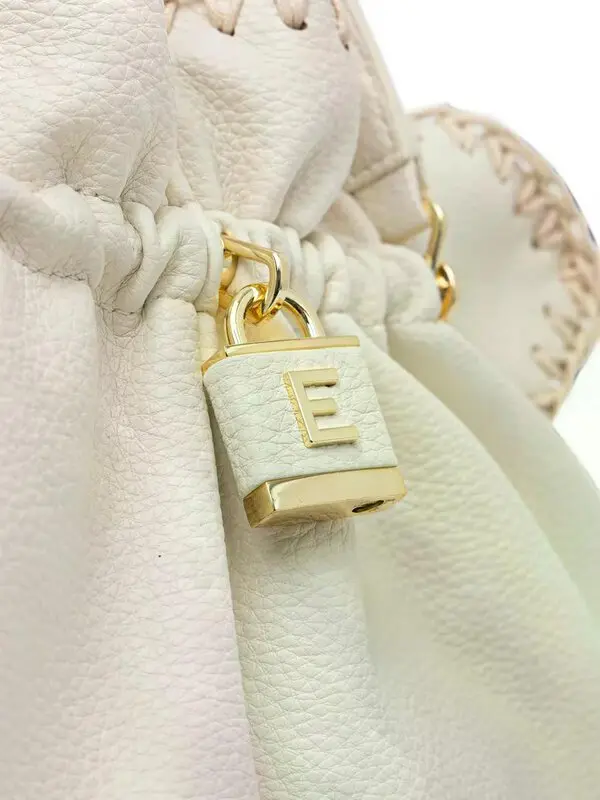 ERMANNO FIRENZE Tote Bag With Woven Trim And Padlock Detail