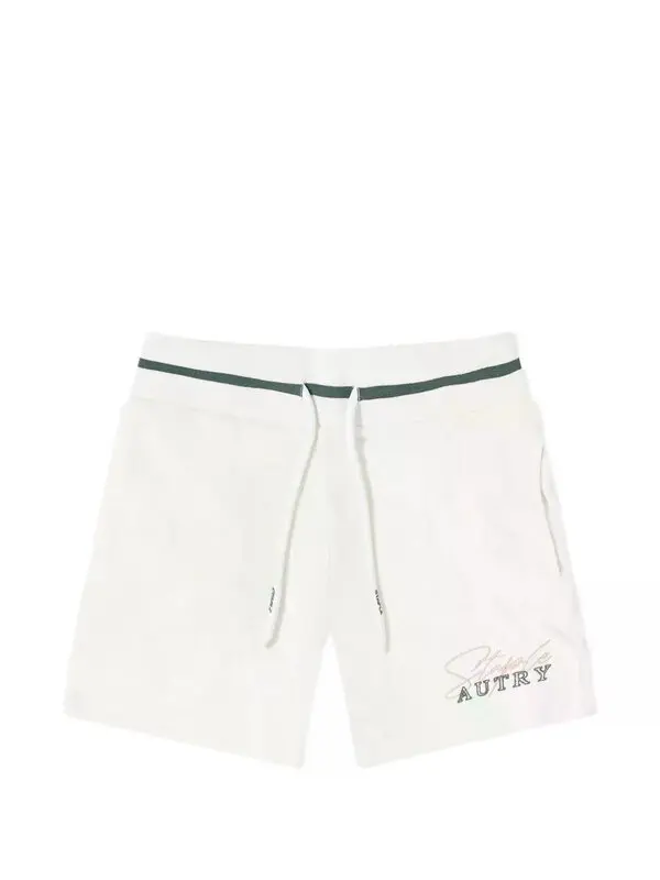 AUTRY Logo Embroidered Track Shorts - Neutrals