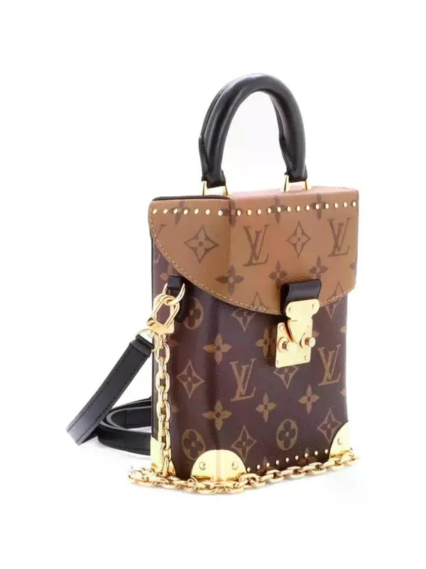 LOUIS VUITTON Camera Box Nm Handbag Studded Reverse Monogram Canvas Crossbody Bag - Brown