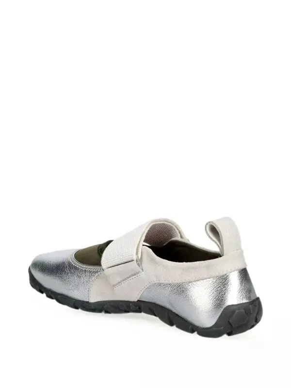 WALES BONNER Metallic Touch-strap Ballet Flats