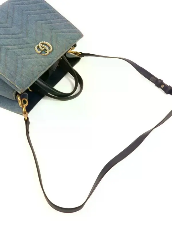 Gucci Gg Marmont Quilted Denim Tote Bag