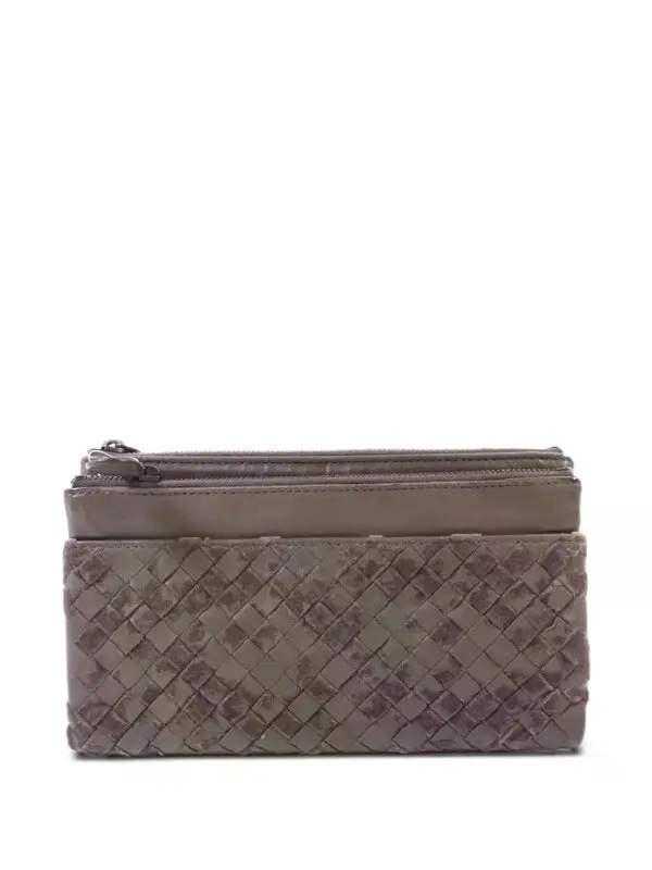 Bottega Veneta Intrecciato Long Wallet - Grey