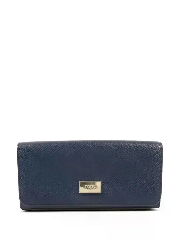 TOD'S Logo-plaque Leather Long Wallet - Blue