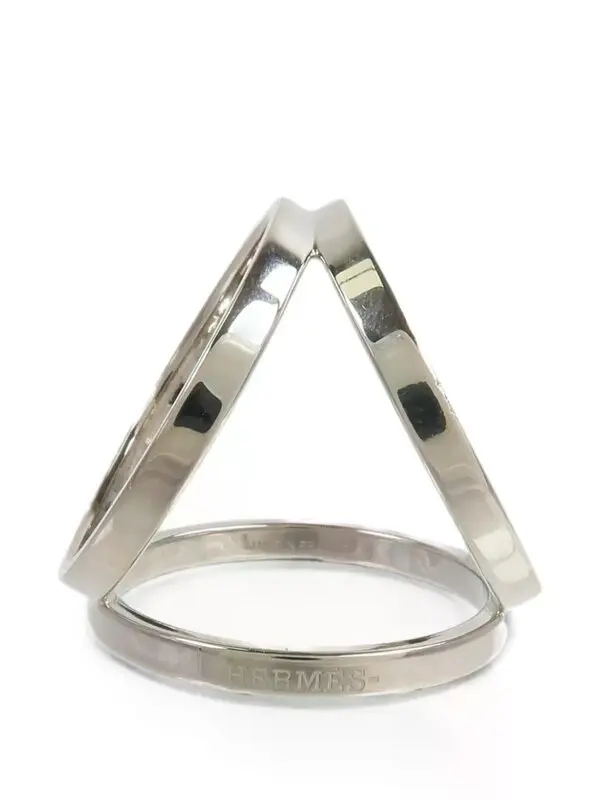 Hermès Trio Scarf Ring In -tone Metal - Silver