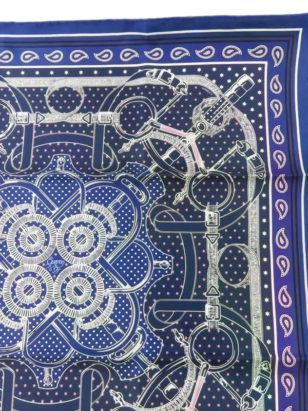 Hermès Eperon D'or Scarf - Blue