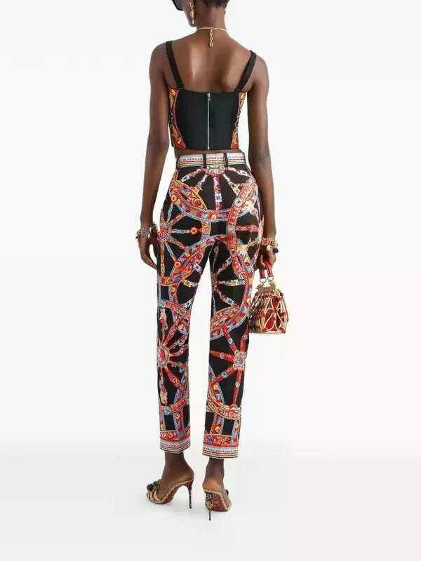 Dolce & Gabbana Carretto-print Charmeuse Bustier Top