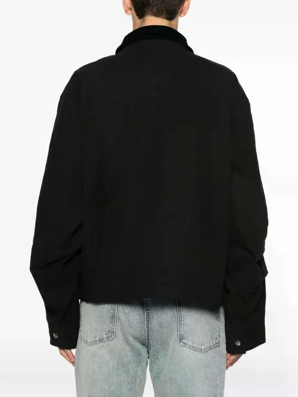 Adidas Premium Essentials Corduroy-collar Logo-embroidered Bomber Jacket - Black