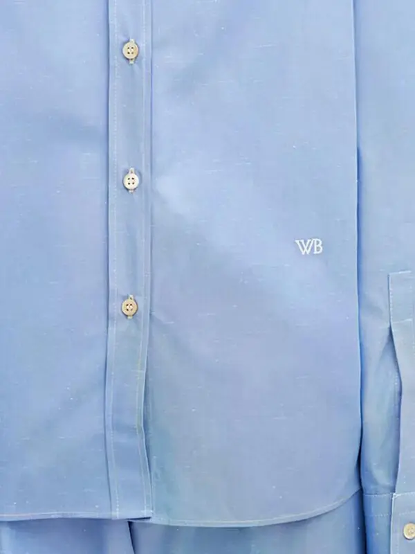 WALES BONNER Logo-embroidered Button-down Shirt