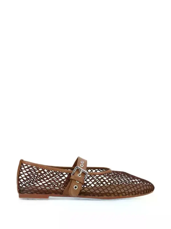 Senso Carina Mesh Buckle-strap Ballet Flats - Brown