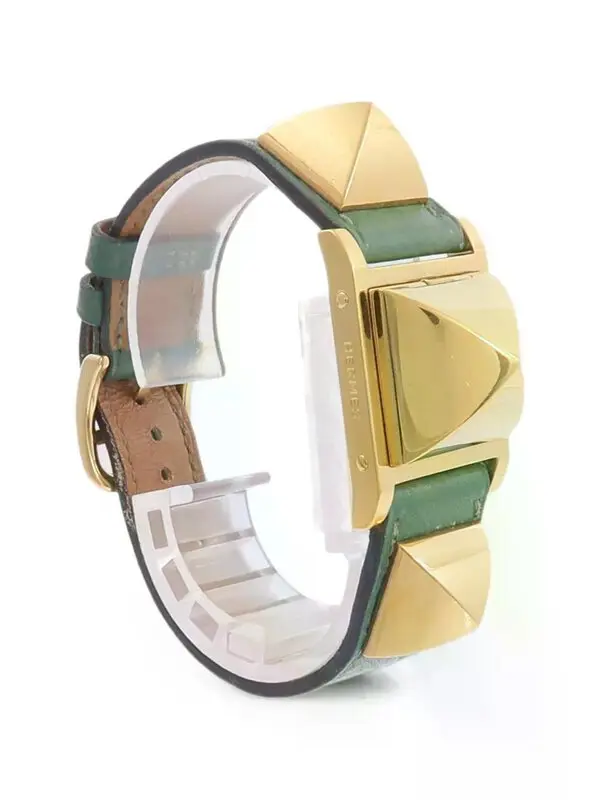 Hermès Médor 23mm Studded Leather Strap Watch