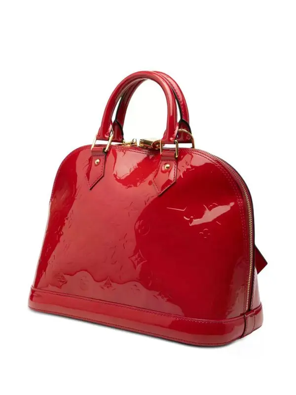 LOUIS VUITTON Monogram Vernis Alma Pm Handbag - Red
