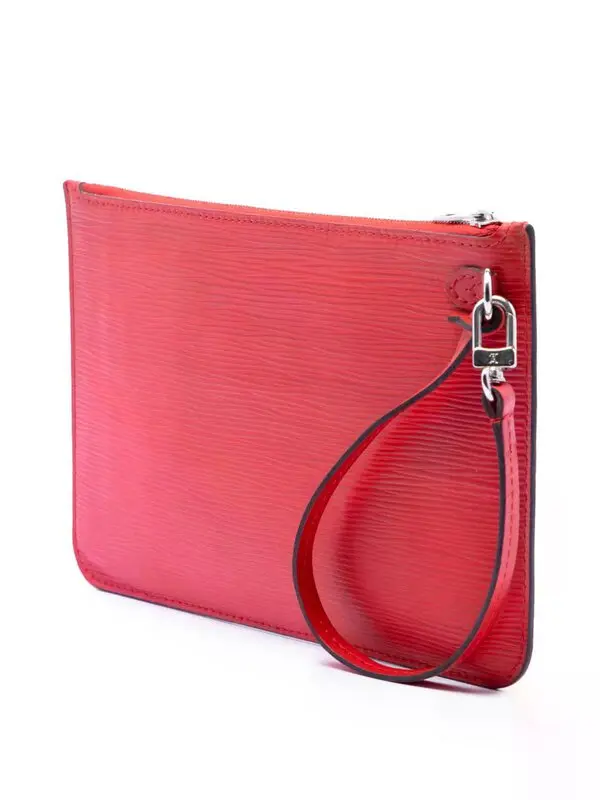 LOUIS VUITTON Epi Leather Neverfull Pouch - Red