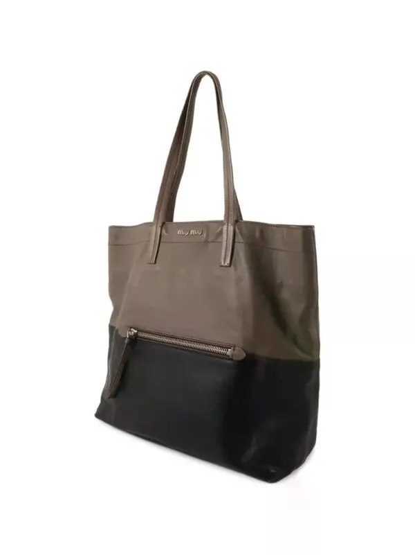 Miu Miu Two-tone Leather Tote Bag