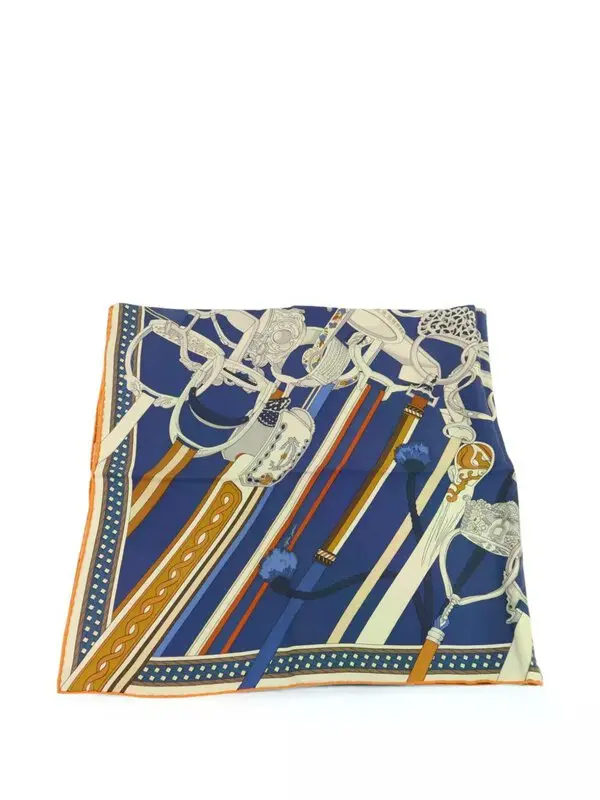 Hermès Geometric-pattern Scarf - Blue