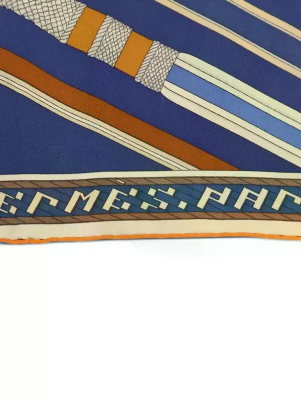 Hermès Geometric-pattern Scarf - Blue