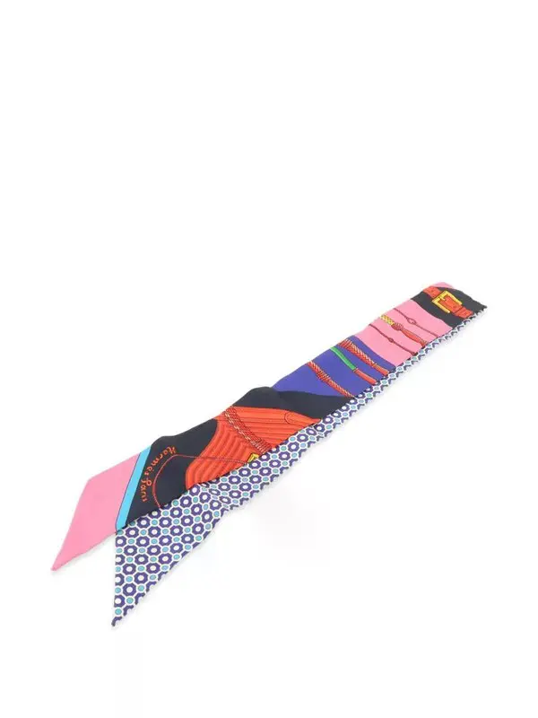 Hermès Geometric-print Silk Scarf - Purple