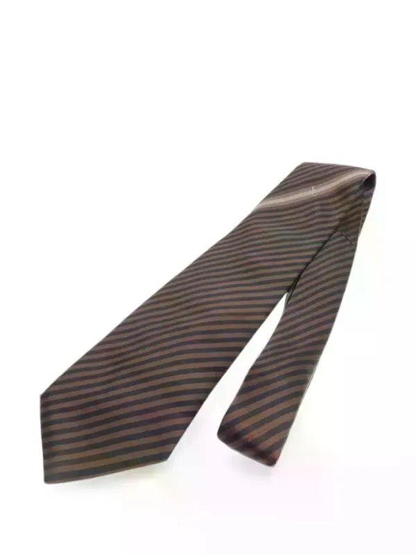 LOUIS VUITTON Striped Silk Tie - Brown