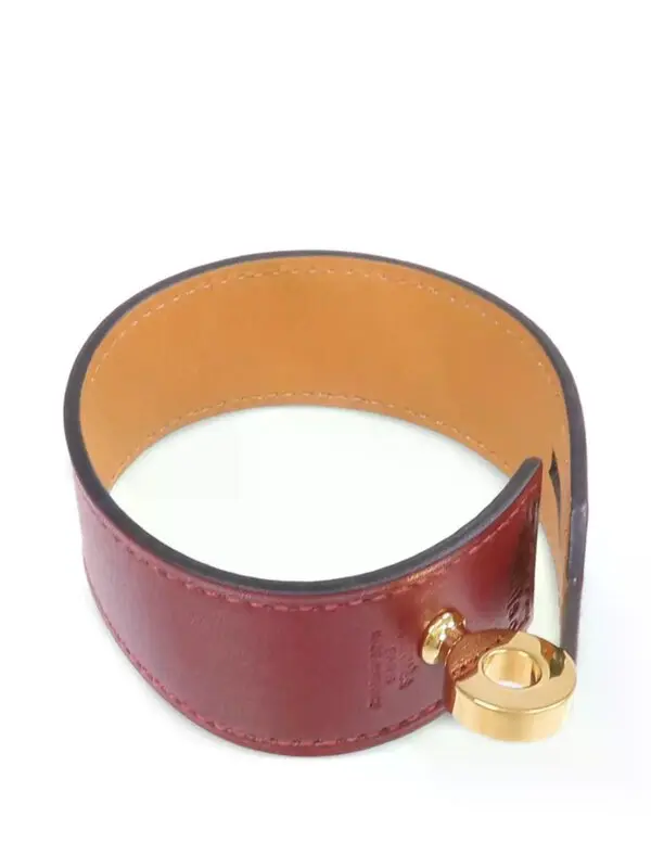 Hermès Leather Bracelet With Gold-tone Hardware - Red