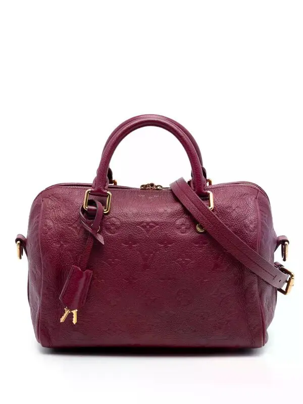 LOUIS VUITTON Monogram Empreinte Speedy Bandouliere 25 Satchel - Red