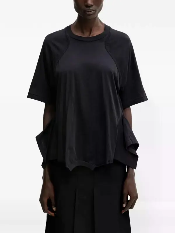 Undercover Panelled Raw-edge T-shirt - Black