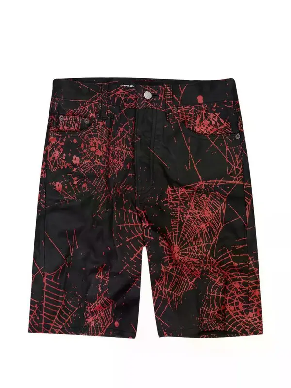 SP5DER Web V2 Leather Shorts - Black