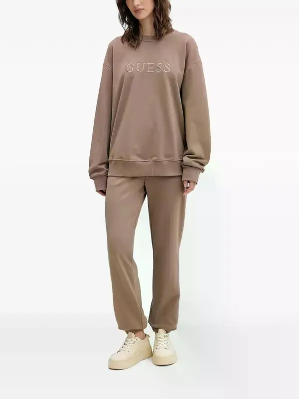 Guess Sofia Embroidered Logo Crewneck Sweater - Neutrals