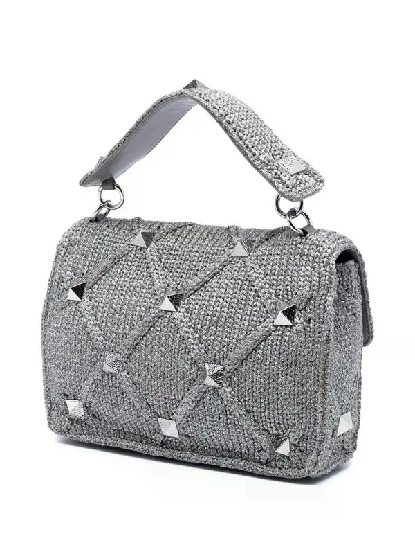 Valentino Garavani Metallic Knit Roman Stud Satchel