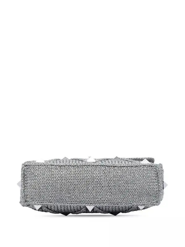 Valentino Garavani Metallic Knit Roman Stud Satchel
