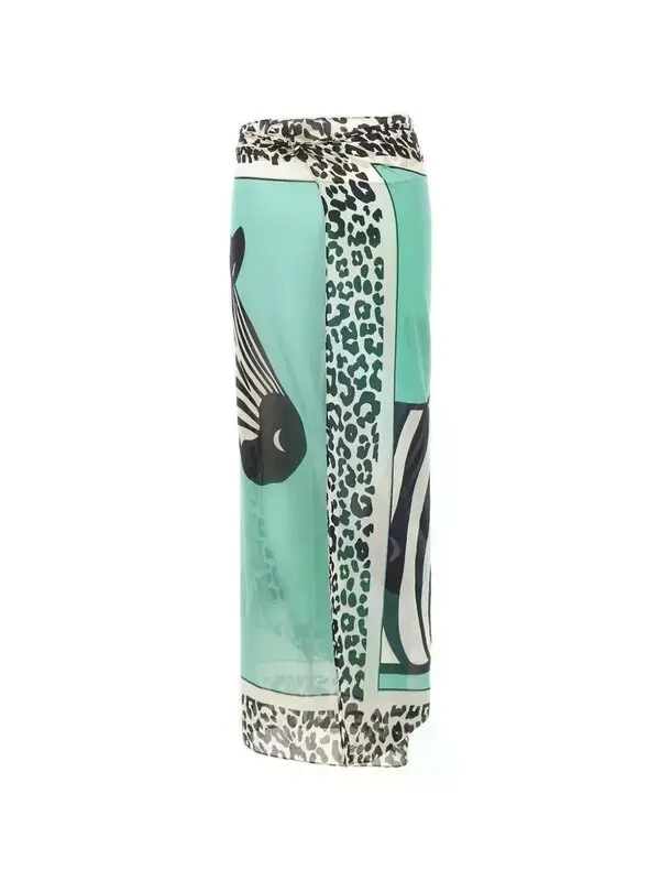 MC2 SAINT BARTH Thaiti Zebra-print Pareo - Green