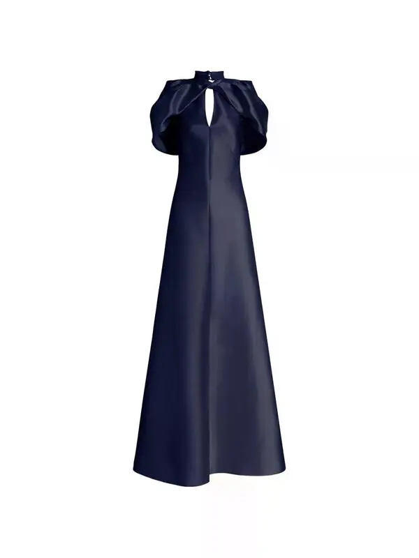 Alberta Ferretti Keyhole Puff-sleeve Maxi Dress - Blue