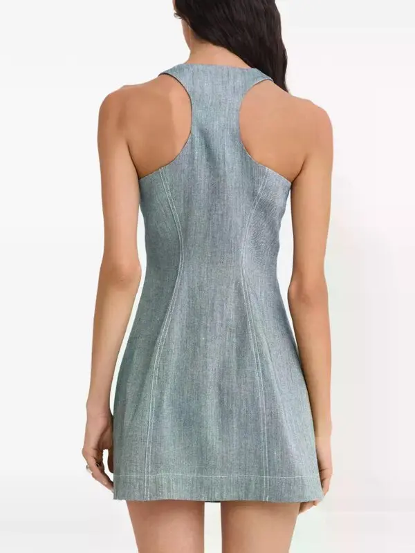 Matthew Bruch Button-up Racerback Mini Dress