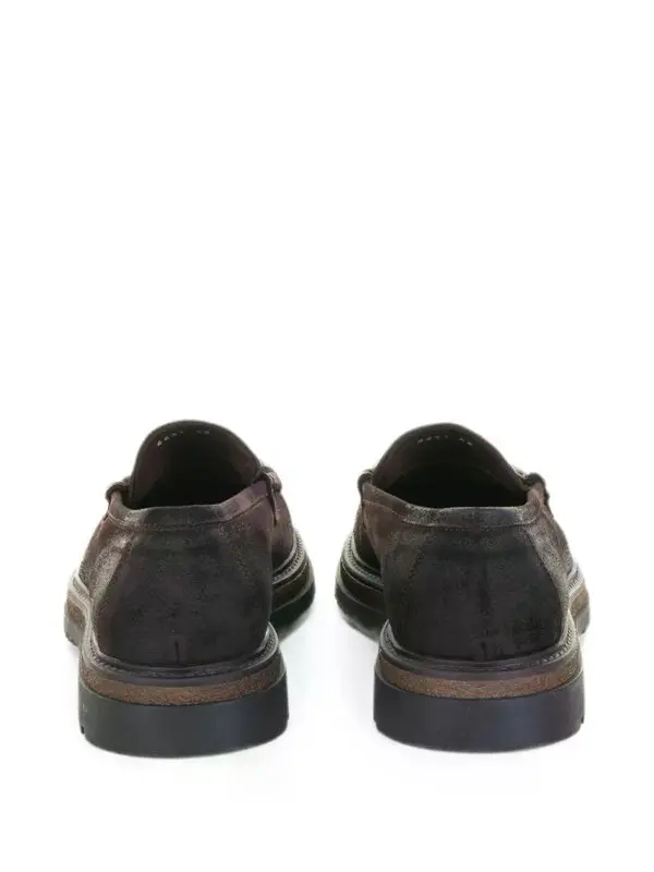 FRANCO FEDELE Suede Penny Strap Loafers