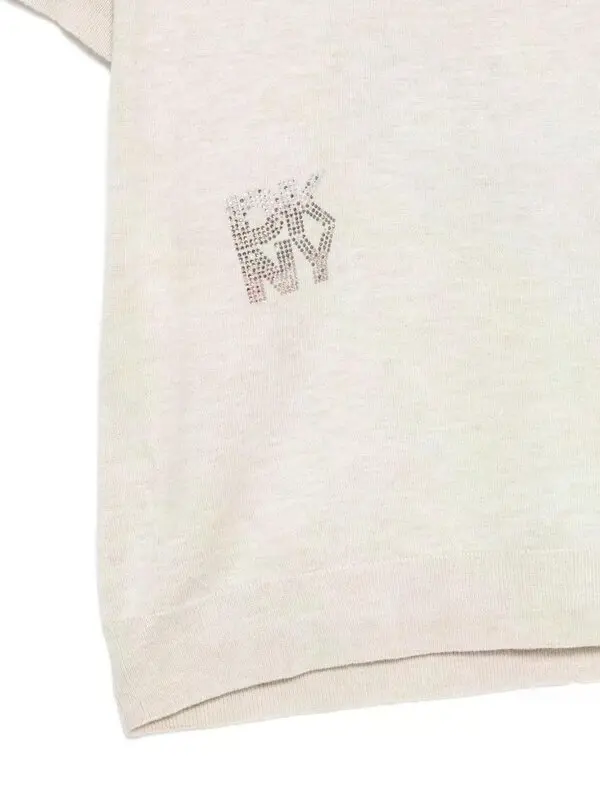 Dkny Logo Embellished Crew Neck Top