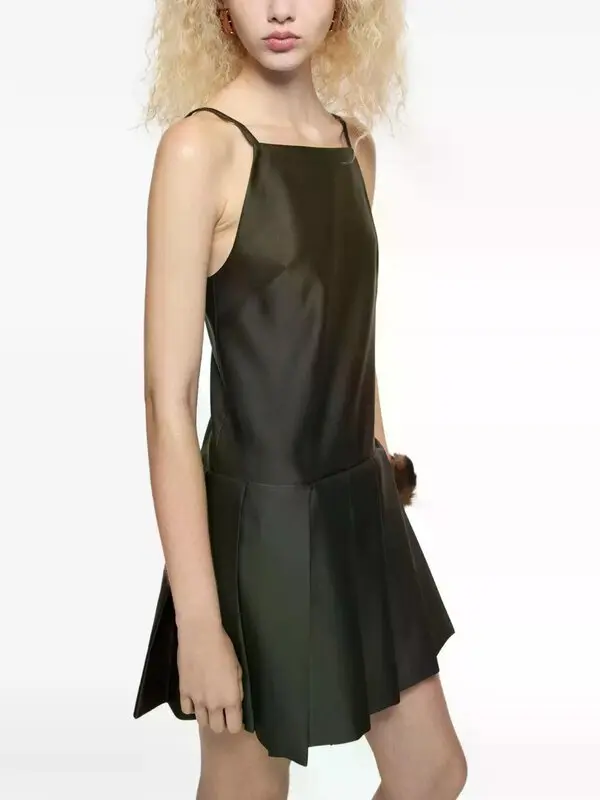Acne Studios Strappy Dress With Pleated Skirt - Brown