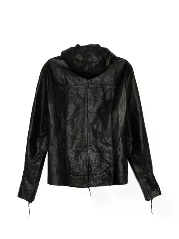 MA+ Detachable Hood Leather Biker Jacket