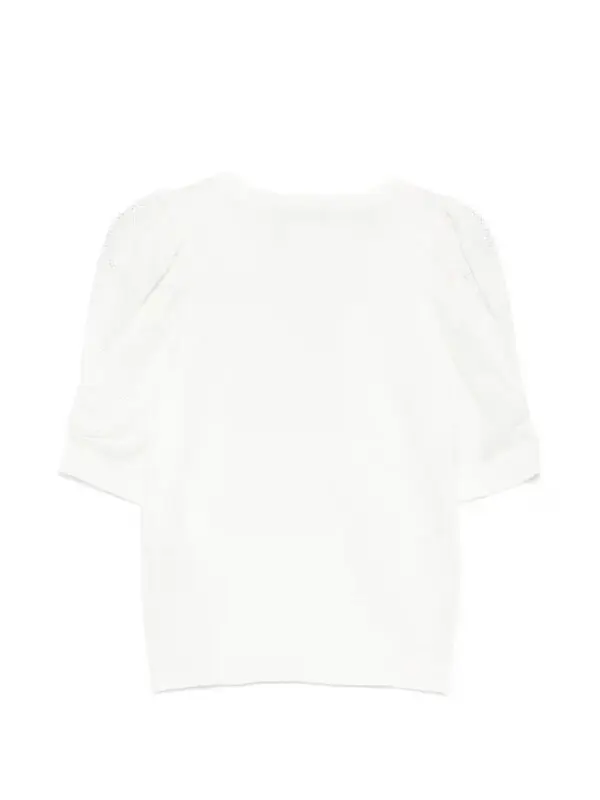 Dkny V-neck Puff-sleeve Top