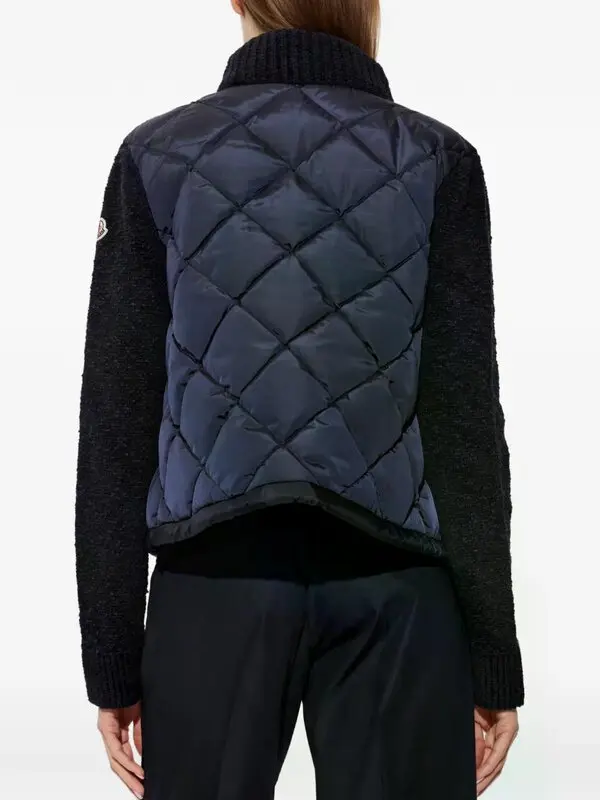 Moncler Quilted Panelled Jacket With High Neck And Drawstring Hem