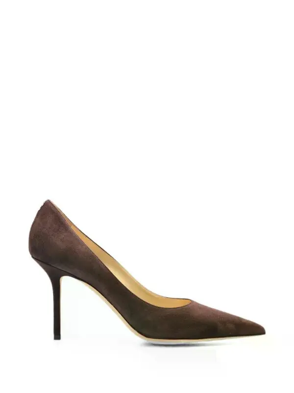 JIMMY CHOO Love Suede Pointed Toe Pumps - Brown