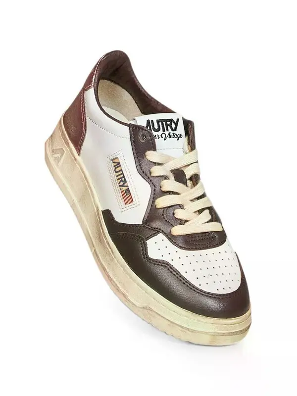 AUTRY Perforated Toe Metallic Insert Sneakers - White