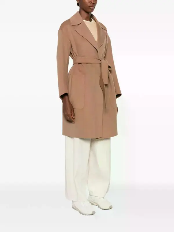 Max Mara Belted Notch-lapel Coat - Neutrals