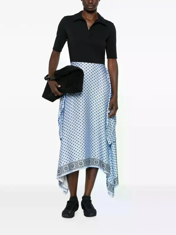 Maje Floral Print Asymmetrical Dress - Blue